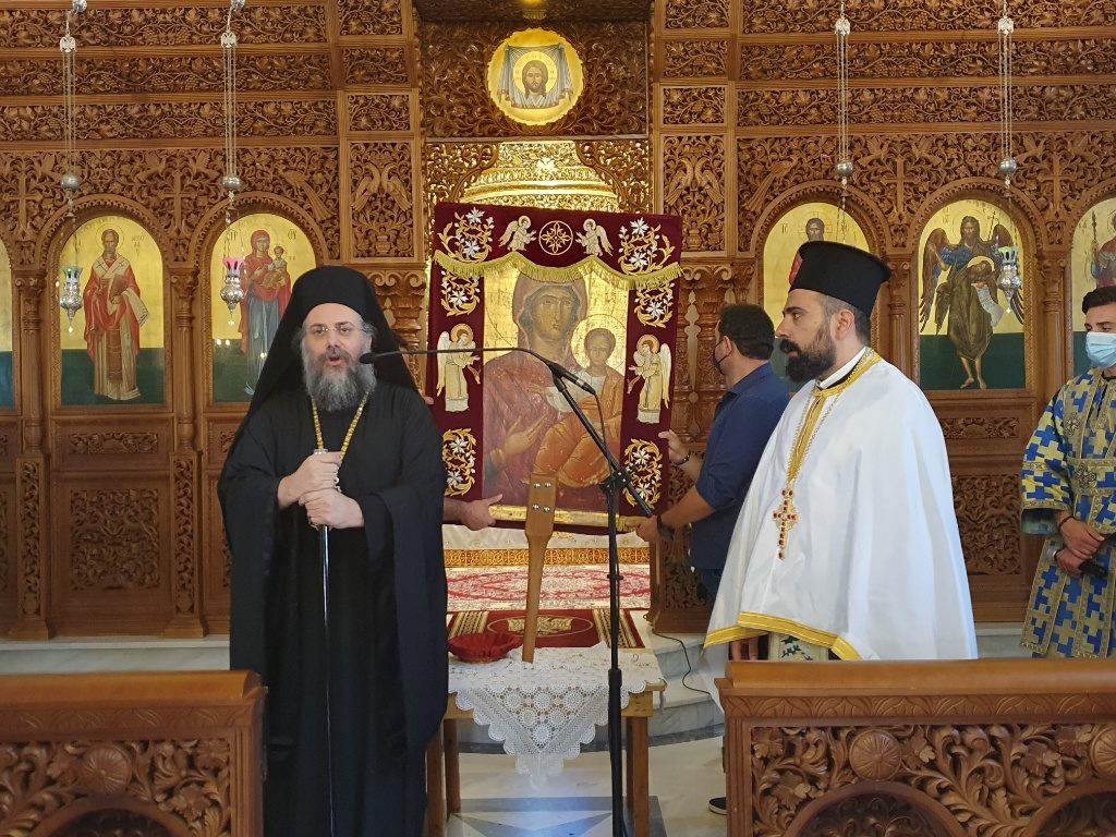 Υποδοχή της εικόνας της Παναγίας Οδηγήτριας στην Οιχαλία Τρικάλων (φωτο ...